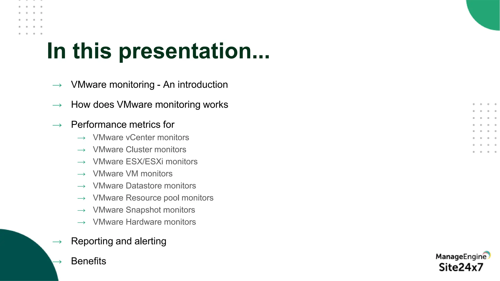 VMWare monitoring - Discover and monitor your virtual environment | PPTX