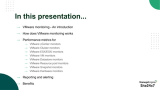 VMWare monitoring - Discover and monitor your virtual environment | PPTX