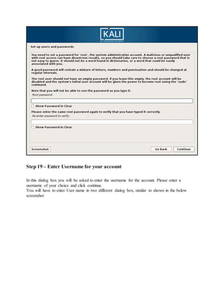 Kali Linux Installation process in VMware Step-By-Step | DOCX