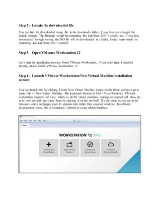 Kali Linux Installation process in VMware Step-By-Step | DOCX