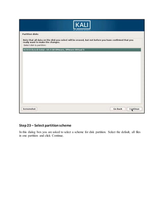 Kali Linux Installation process in VMware Step-By-Step | DOCX
