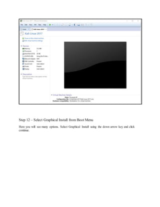 Kali Linux Installation process in VMware Step-By-Step | DOCX