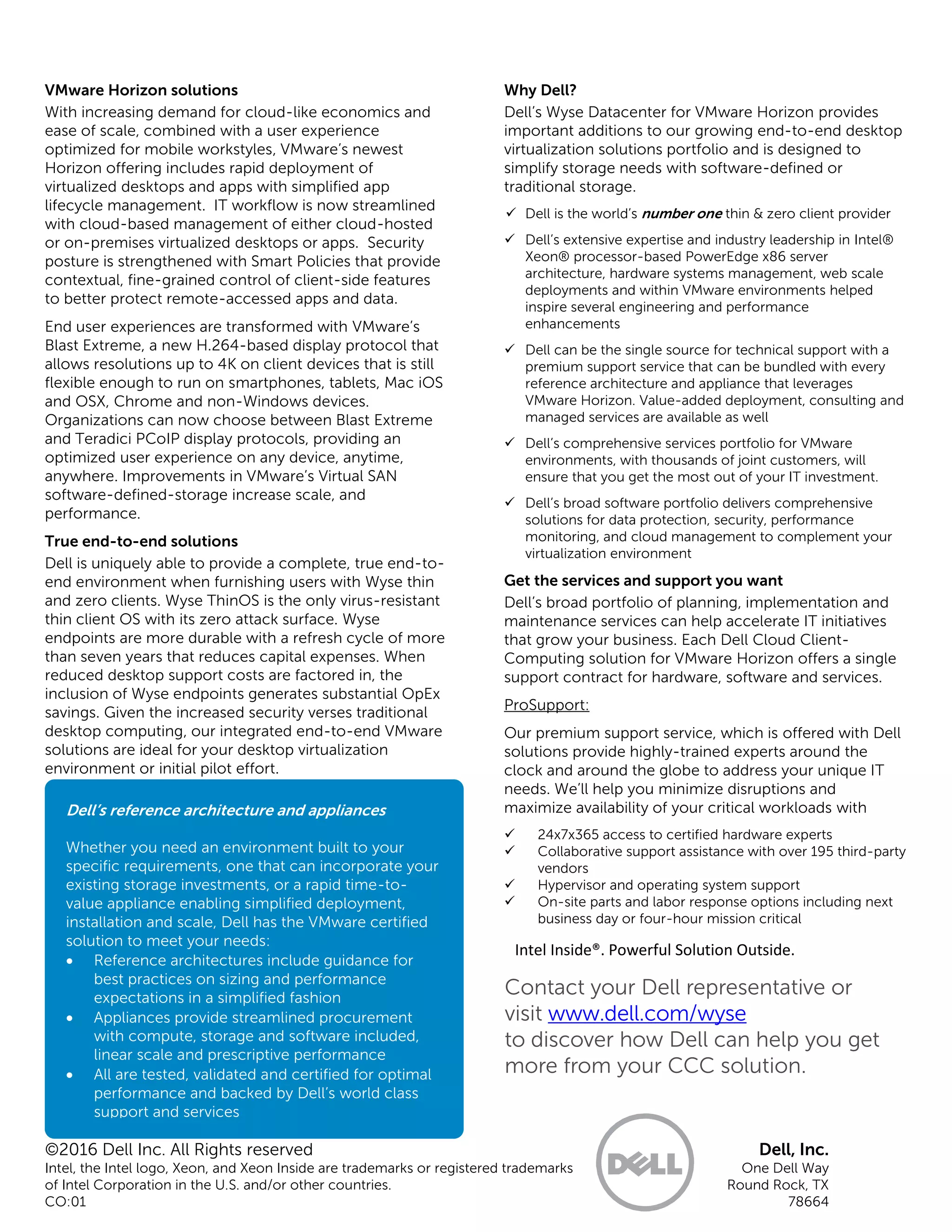 VMware solution brief - client virtualization with Dell and VMware ...