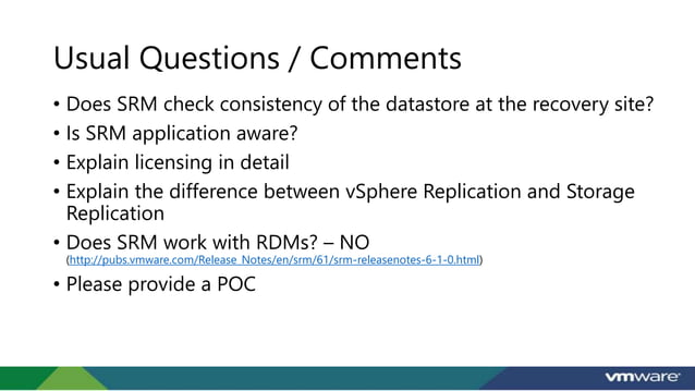 Vmware srm 6.1 | PPSX