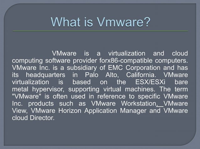 VMware training | PPTX