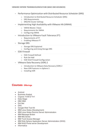Vmware training course | DOCX | Operating Systems | Computer Software ...