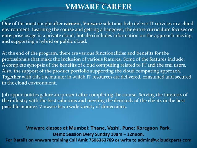 Vmware training presentation | PPTX | Cloud Computing | Internet