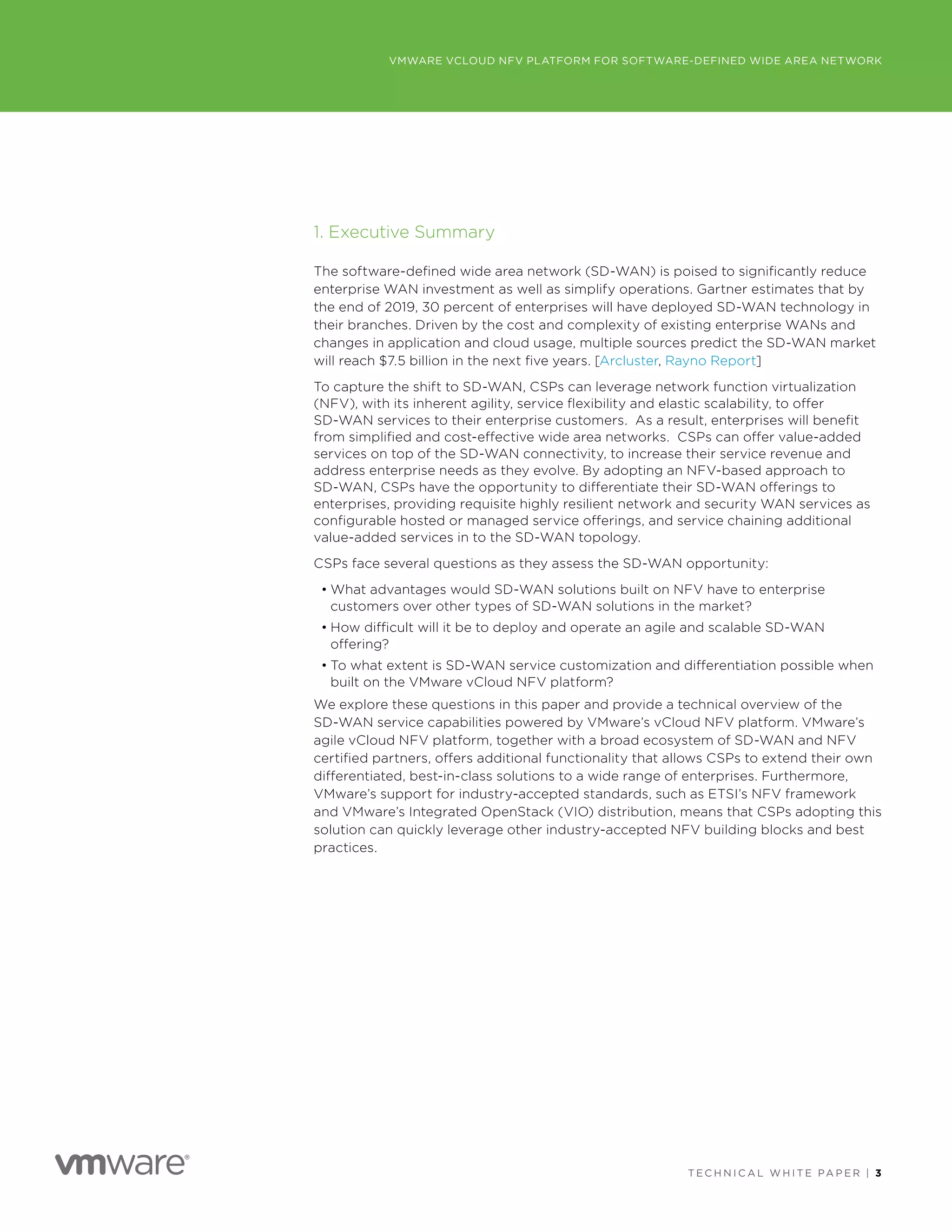 Vmware vcloud nfv sdwan | PDF