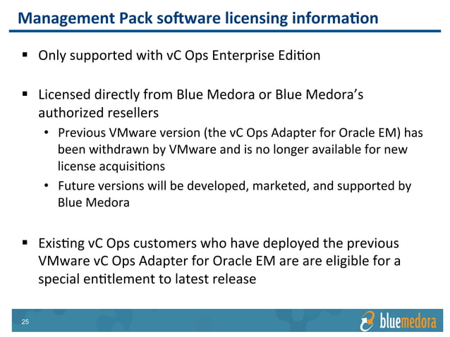 Blue Medora - VMware vRealize Operations Management Pack for Oracle Enterprise Manager | PPT