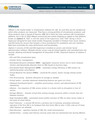 VMware vSphere Vs. Microsoft Hyper-V: A Technical Analysis | PDF