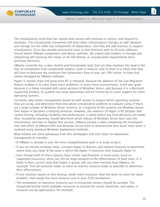 VMware vSphere Vs. Microsoft Hyper-V: A Technical Analysis | PDF