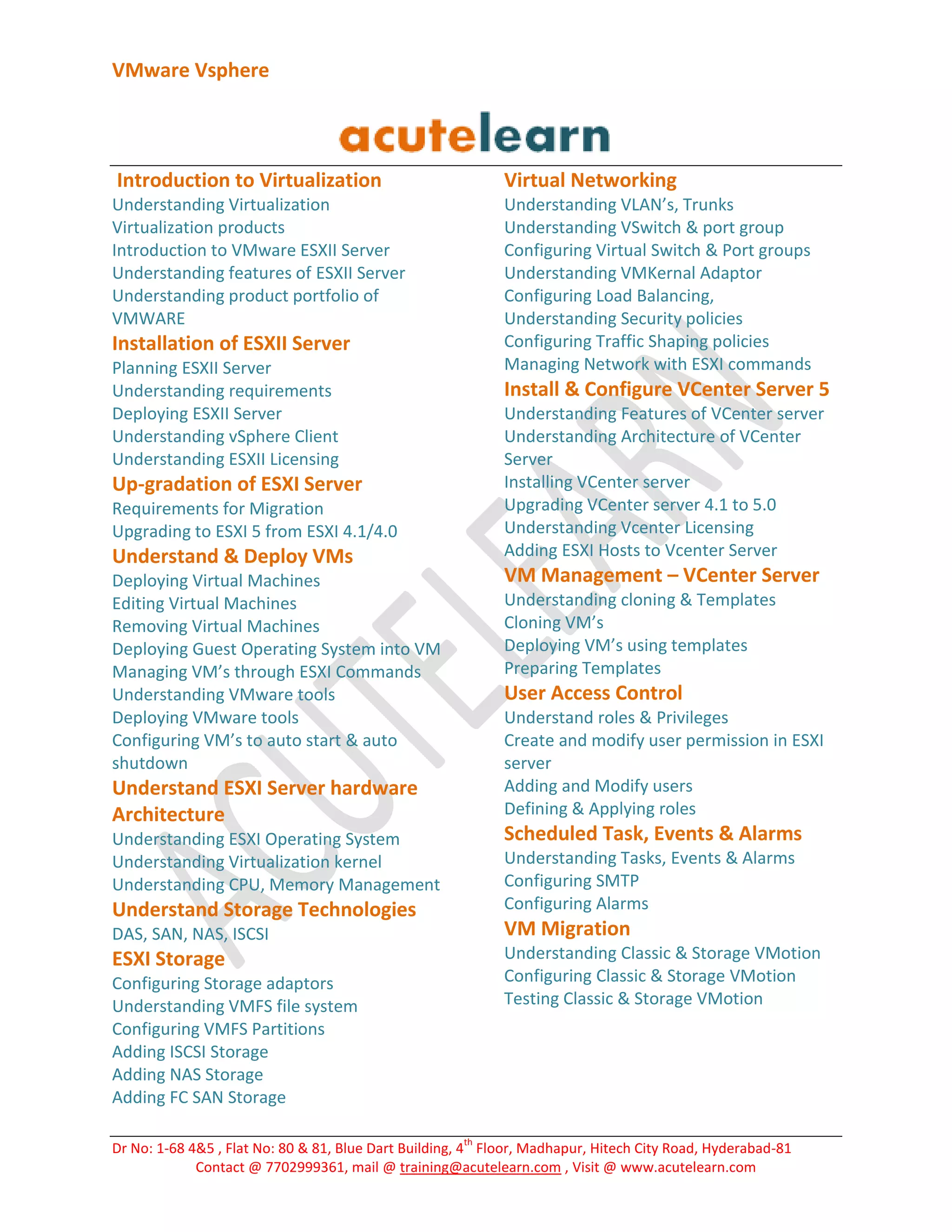 Vmware vsphere Training | PDF | Operating Systems | Computer Software and Applications