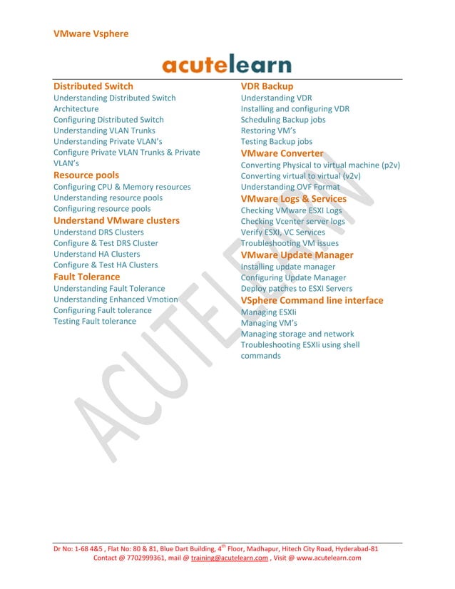 Vmware vsphere Training | PDF | Operating Systems | Computer Software and Applications