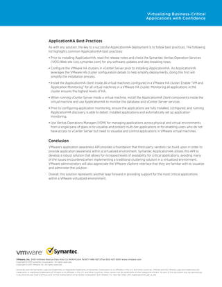 V mware white paper virtualizing business-critical applications with confidence | PDF