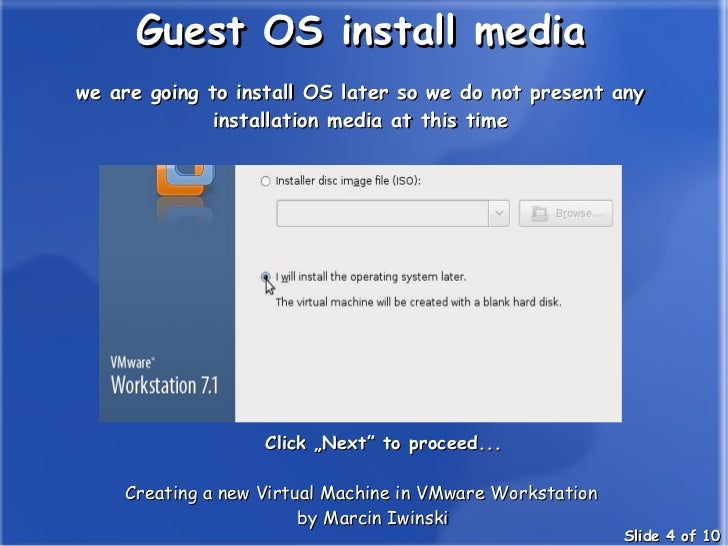 Creating a new VM in VMware Workstation Creating a new VM in VMware Workstation
