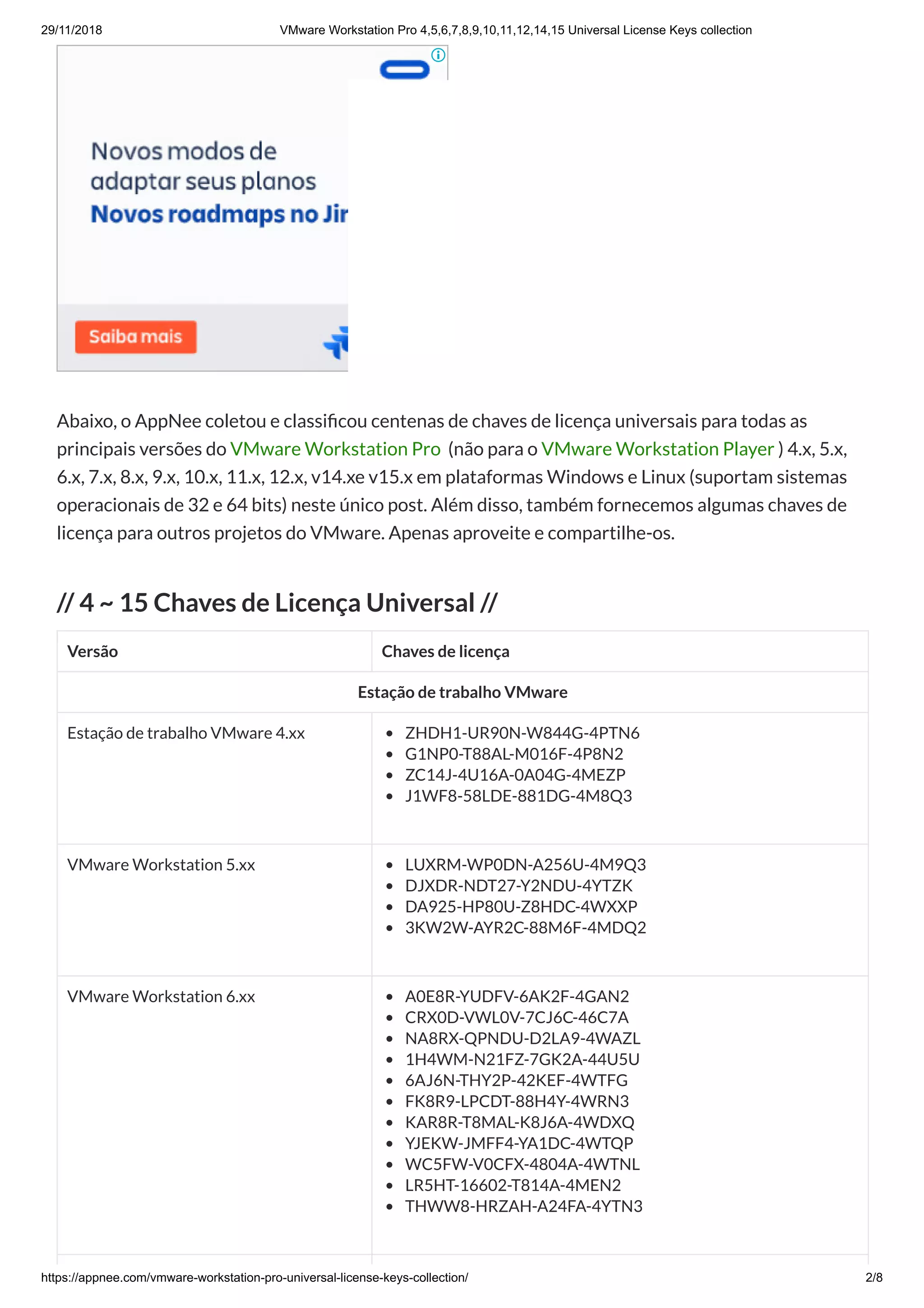 V mware workstation pro 4,5,6,7,8,9,10,11,12,14,15 universal license ...
