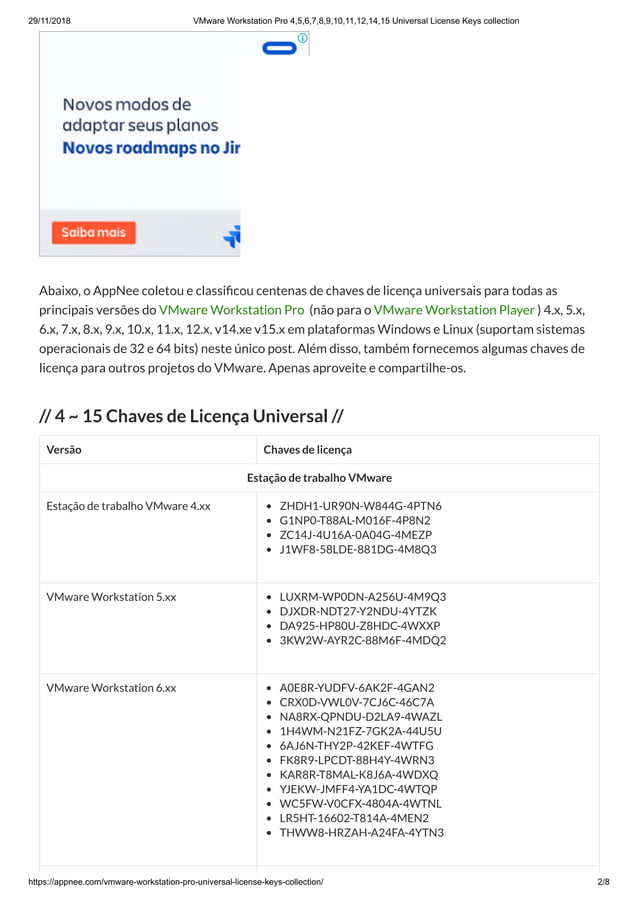 V mware workstation pro 4,5,6,7,8,9,10,11,12,14,15 universal license ...