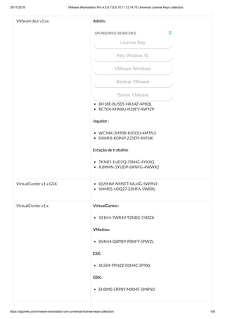 V mware workstation pro 4,5,6,7,8,9,10,11,12,14,15 universal license ...