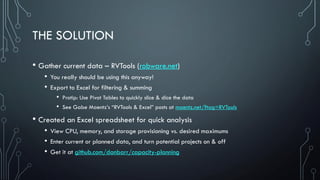 VMworld 2016 vBrownBag Tech Talk - VM Capacity Management | PPT