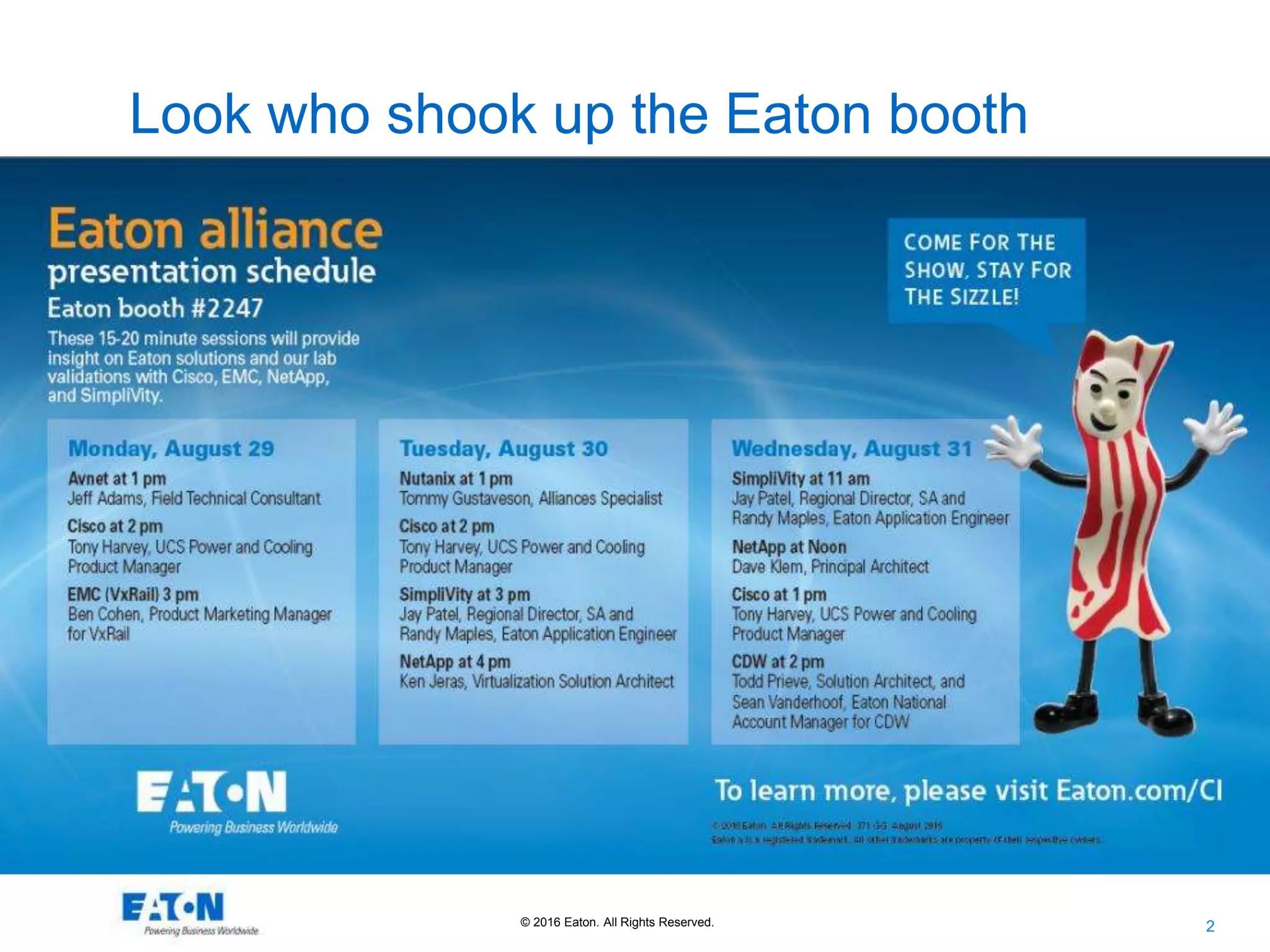 VMworld 2016 recap from the Eaton booth | PPTX