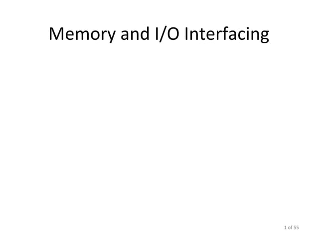 Memory & I/O interfacing | PPT | Operating Systems | Computer Software and Applications