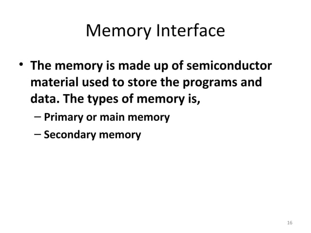 Memory And Io Interfacing Ppt