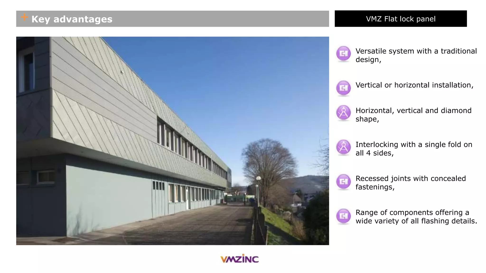 VMZINC Flat lock panel | PPT
