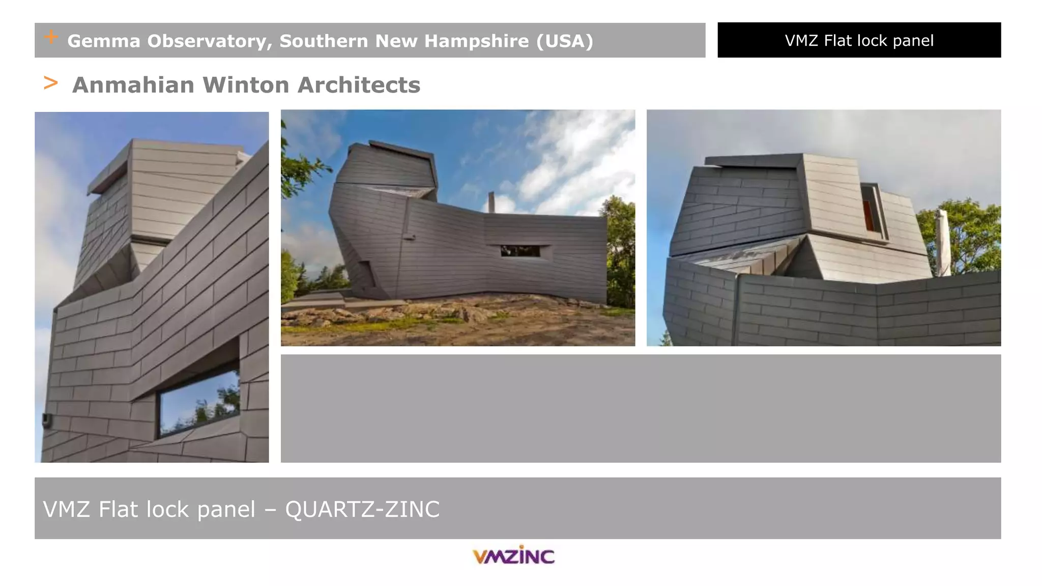 VMZINC Flat lock panel | PPT