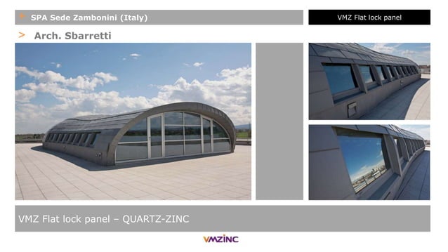 VMZINC Flat lock panel | PPT