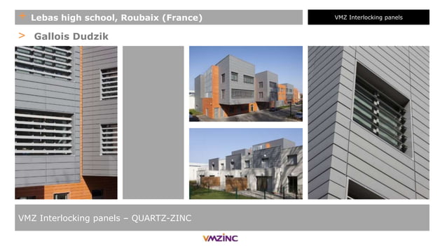 VMZINC Interlocking panels | PPTX | Civil Engineering Industry | Industries