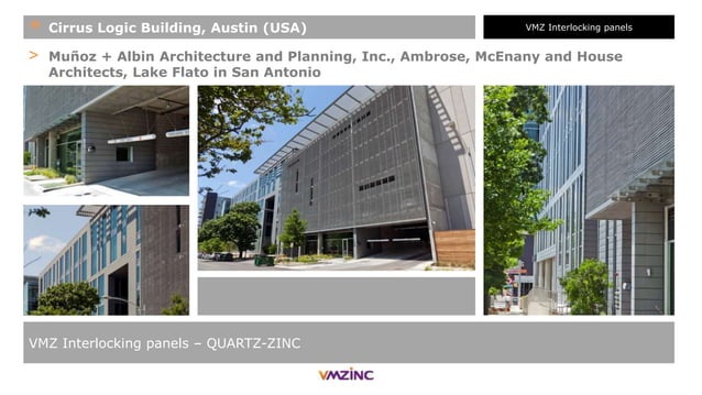 VMZINC Interlocking panels | PPTX | Civil Engineering Industry | Industries