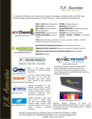 V. N. Associates, Coimbatore, Industrial Lubricants & Cleaners | PDF