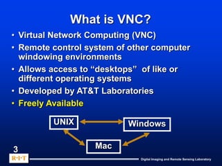VNC_Lecture.ppt | Operating Systems | Computer Software and Applications