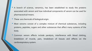 Insect Venom specifically of spiders and Scorpions | PPTX