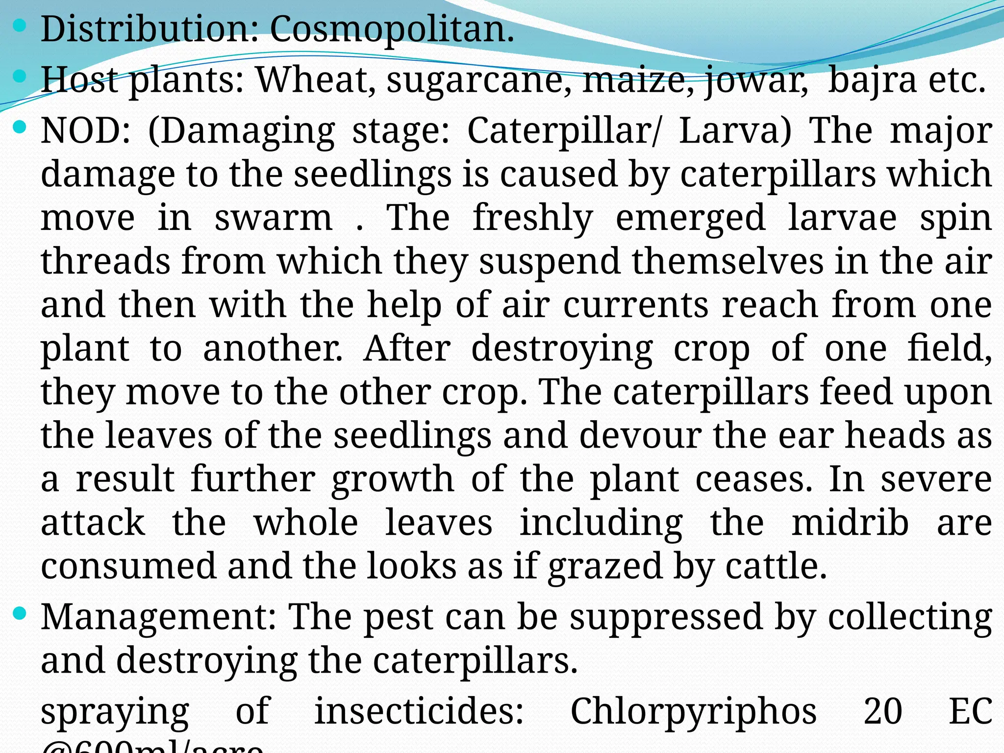 Entomology crop pest attack and it's management | PPT