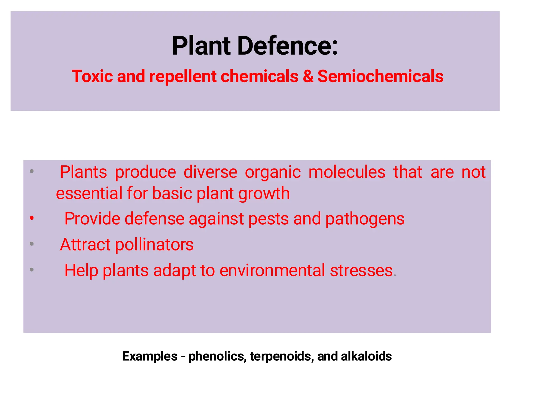 Plant Defence: Toxic and repellent chemicals & Semiochemicals | PDF