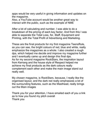 Unit 13: Pitch Script | PDF