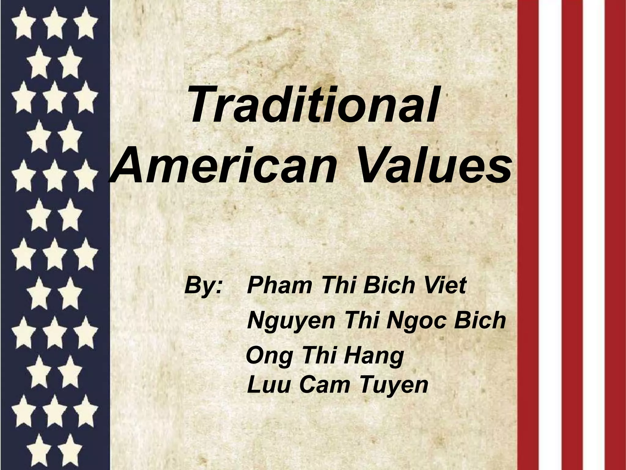 American belief and values | PPTX