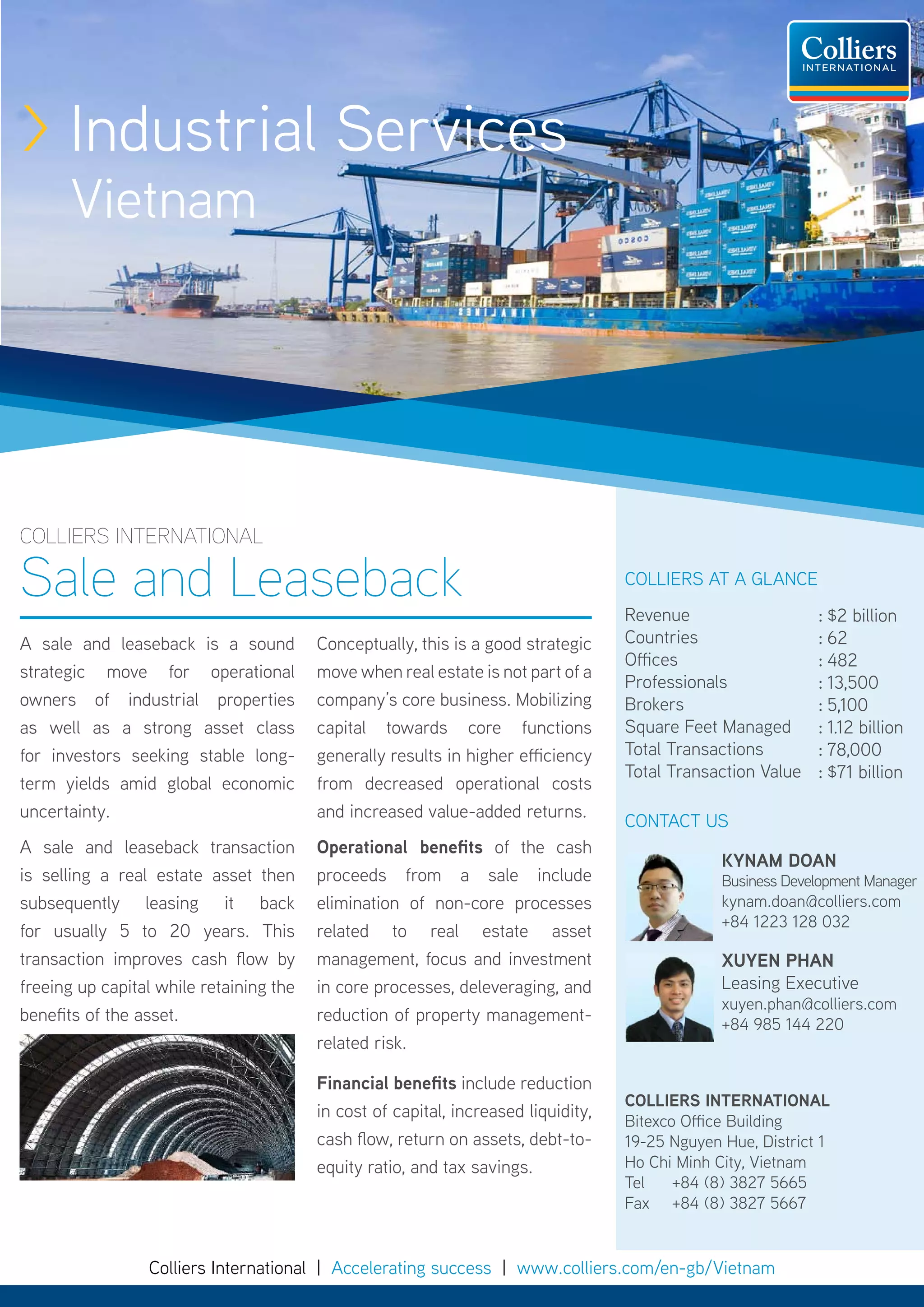 Vietnam Industrial Sale Leaseback Colliers | PDF