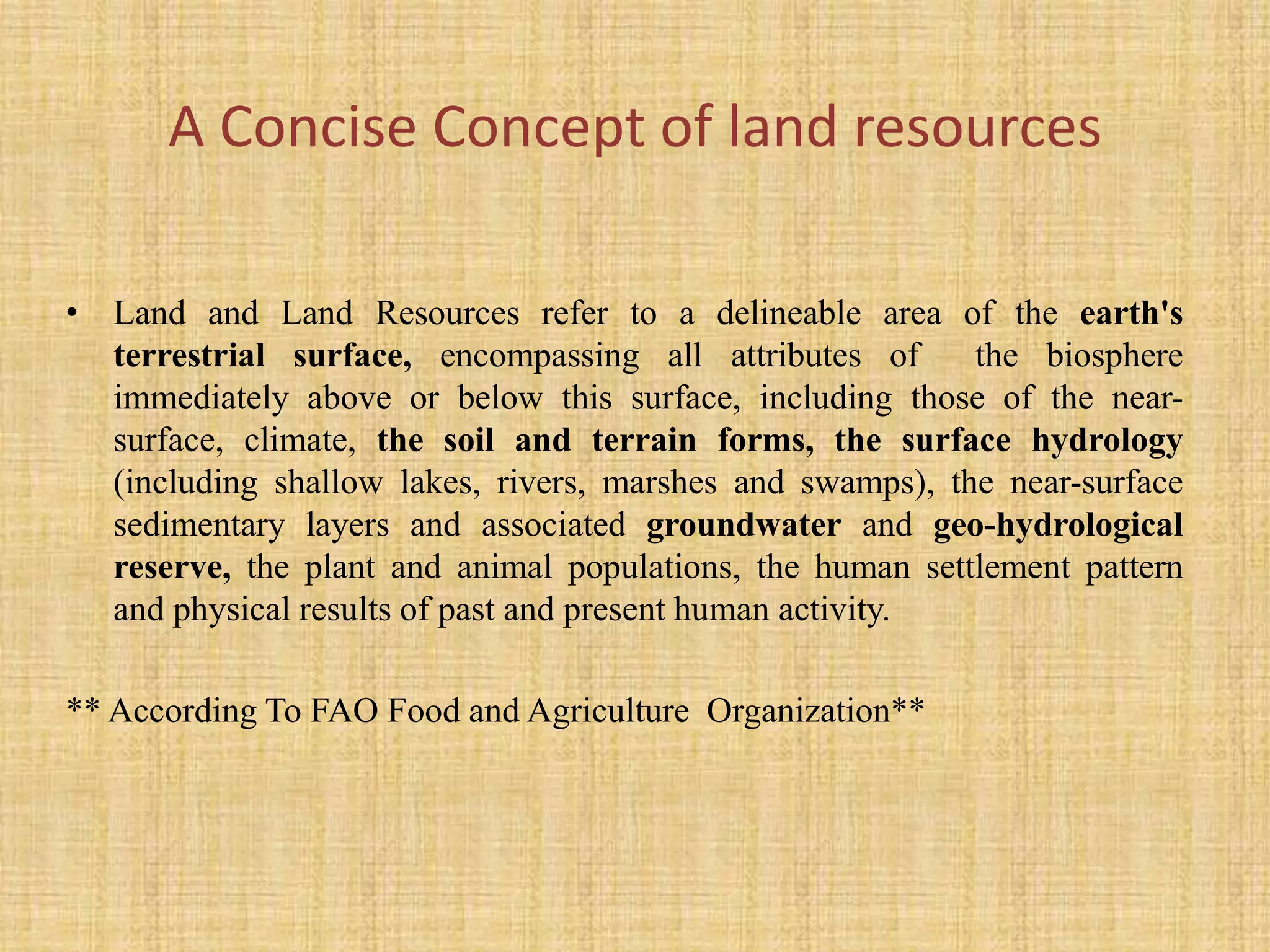 USE & MISUSE OF WATER RESOURCES & LAND RESOURCES | PPTX