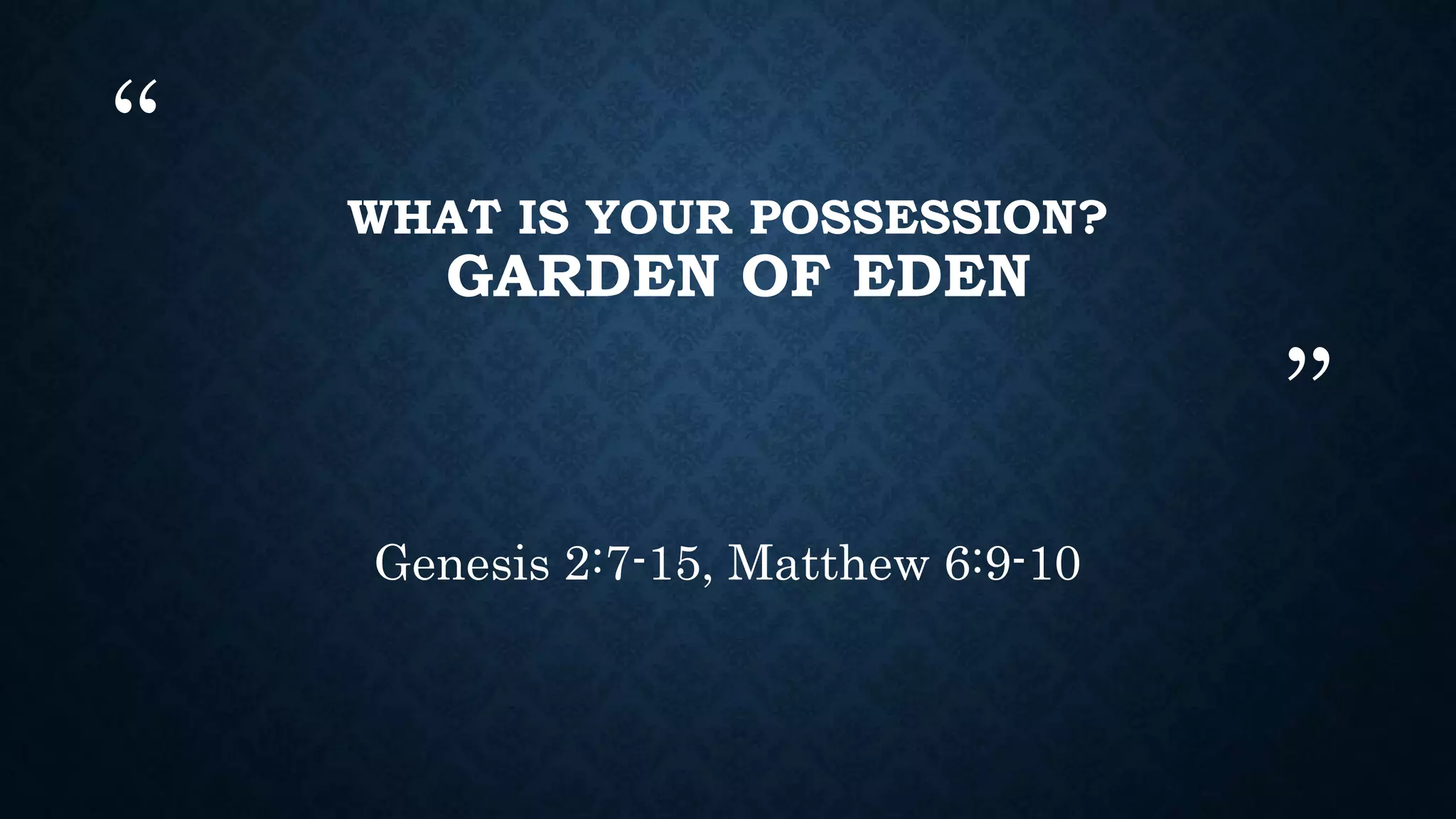 Possessing your possession | PPTX