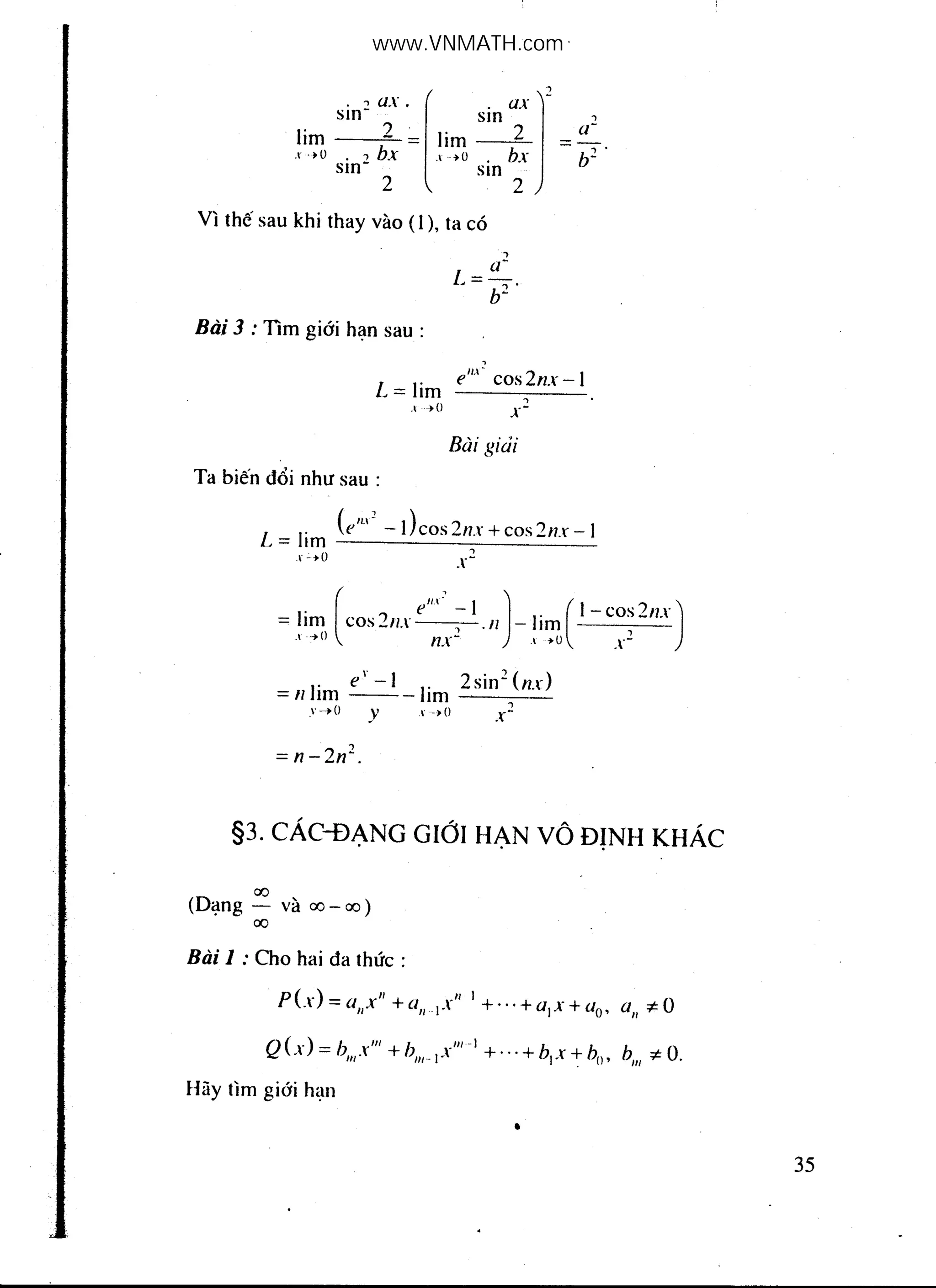 Chuyên đề tìm giới hạn nâng cao | PDF