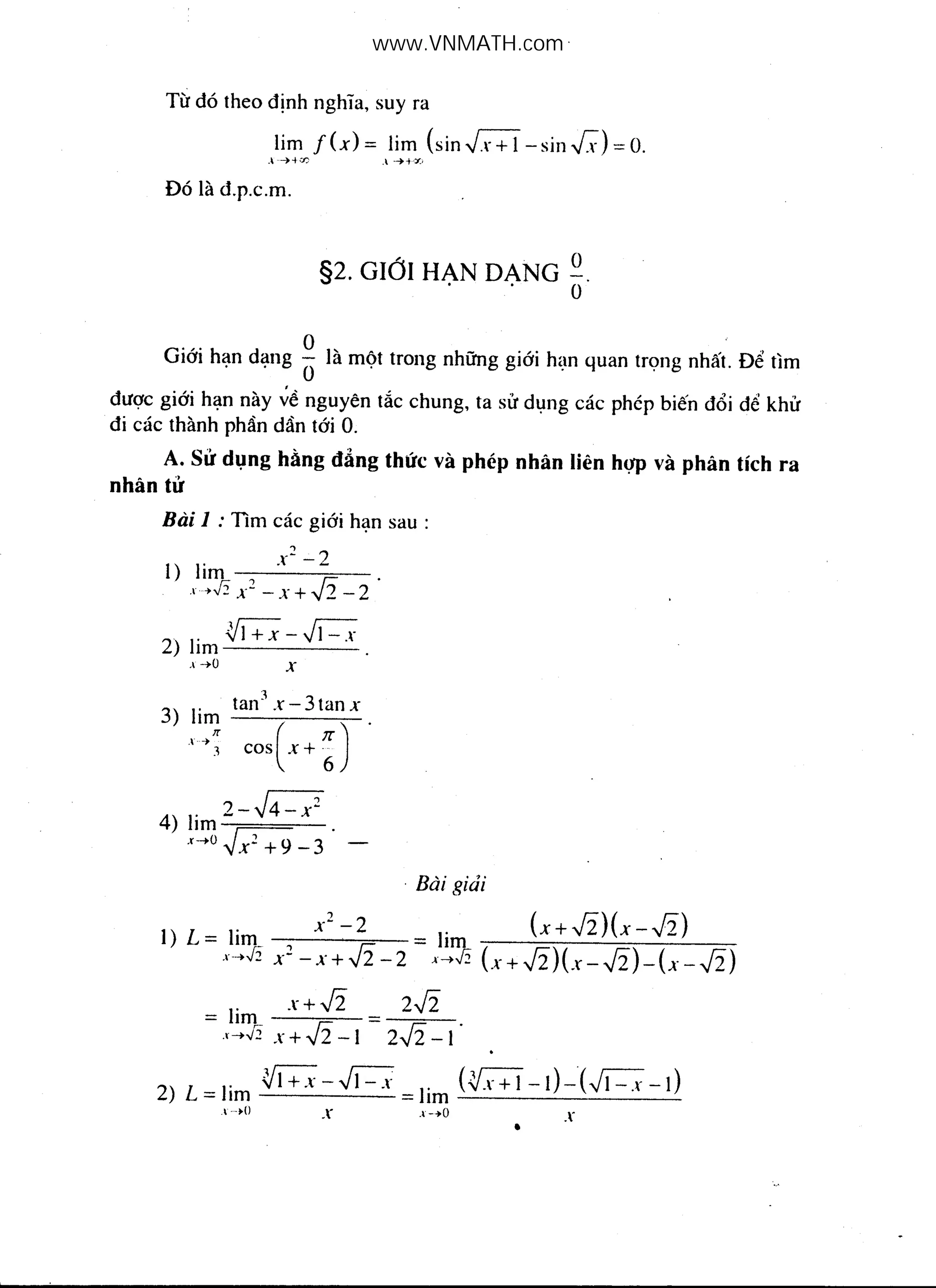 Chuyên đề tìm giới hạn nâng cao | PDF