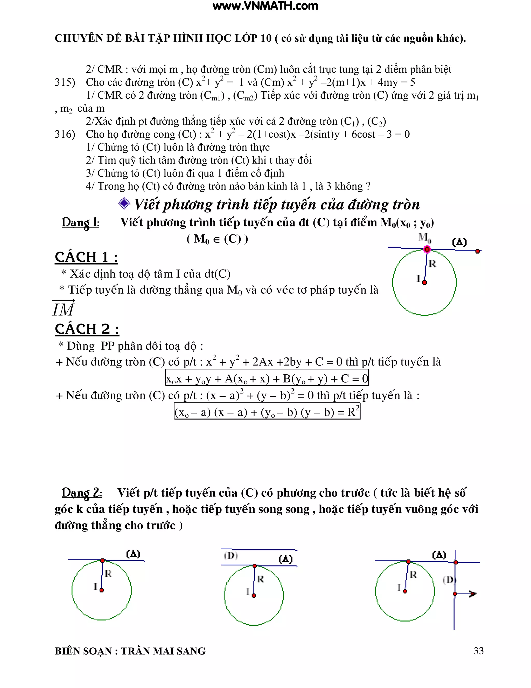 [Vnmath.com] chuyen de hinh hoc lop 10 | PDF