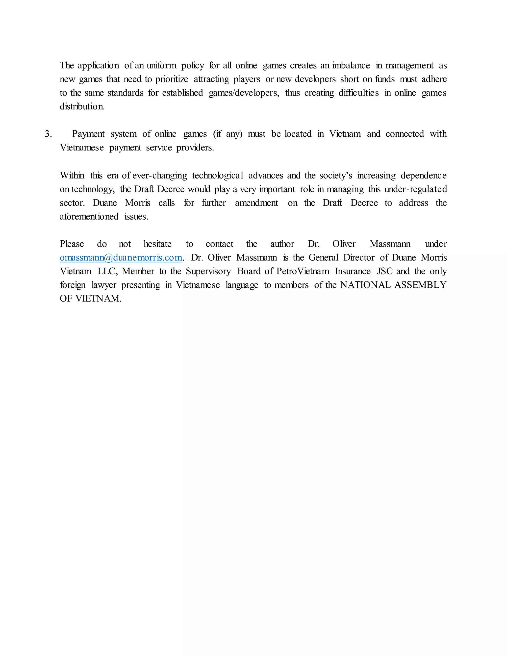 VIETNAM – HOW THE NEW DRAFT DECREE ON THE MANAGEMENT OF INTERNET ...