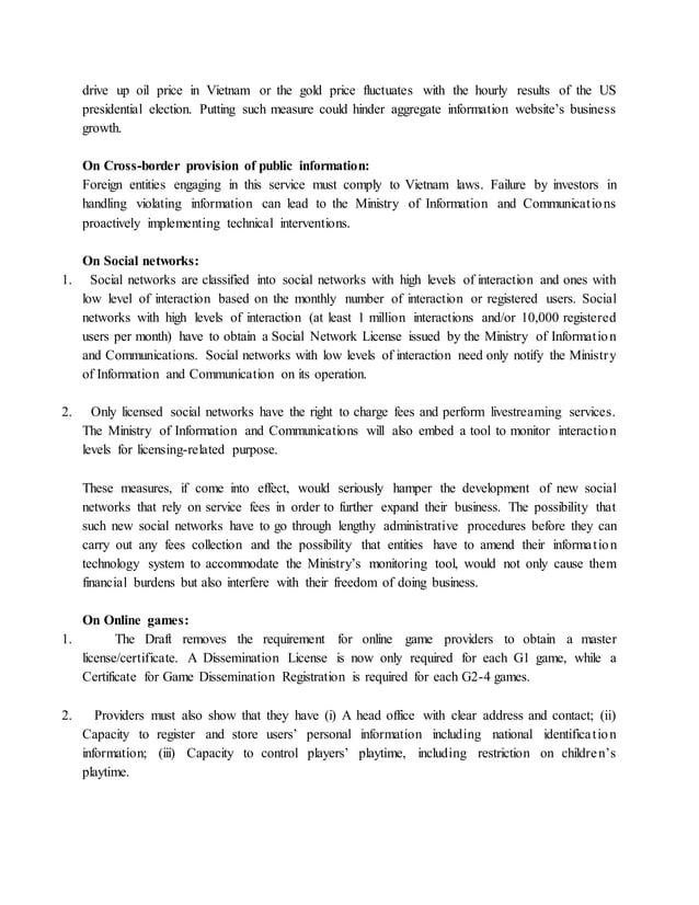 VIETNAM – HOW THE NEW DRAFT DECREE ON THE MANAGEMENT OF INTERNET ...