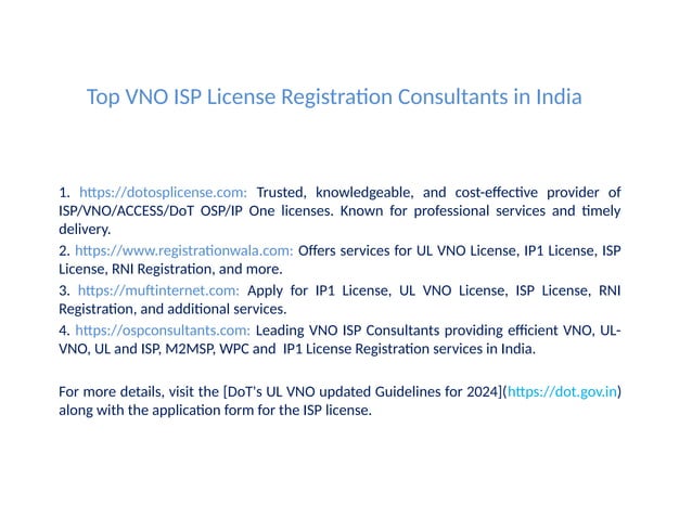 VNO ISP License Registration in India.pptx