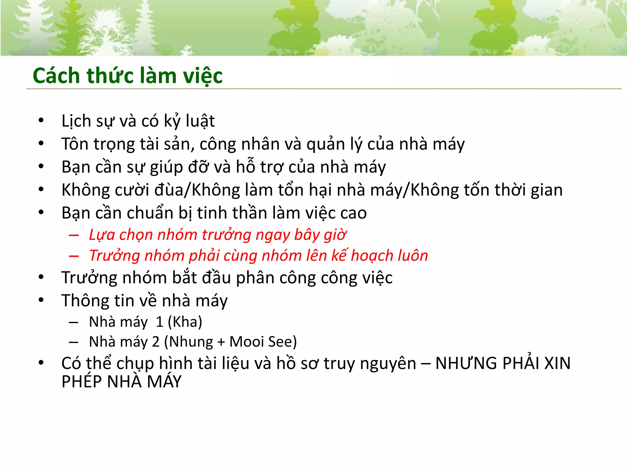 Vn p12 safety procesure for field trip and factory visit | PPT