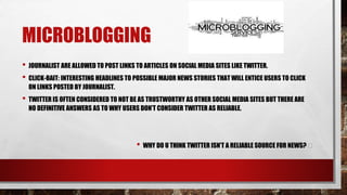 Team Lecture on Blog: Chapter 3 Social media in journalism | PPT