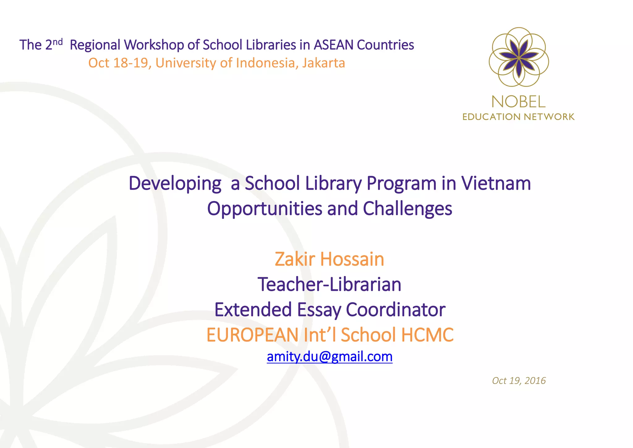 Developing a School Library Program in Vietnam:Opportunities and ...